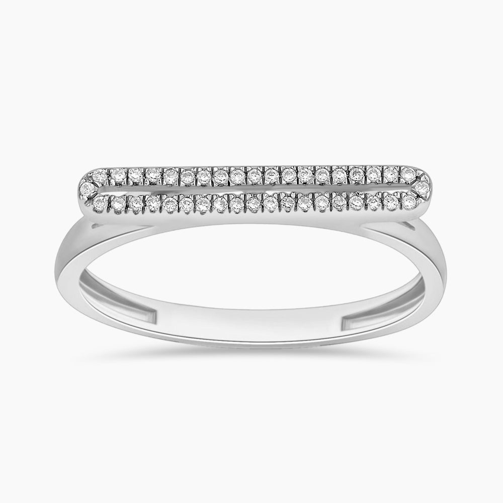 Double Stack Diamond Bar Statement Ring – Ella Stein India