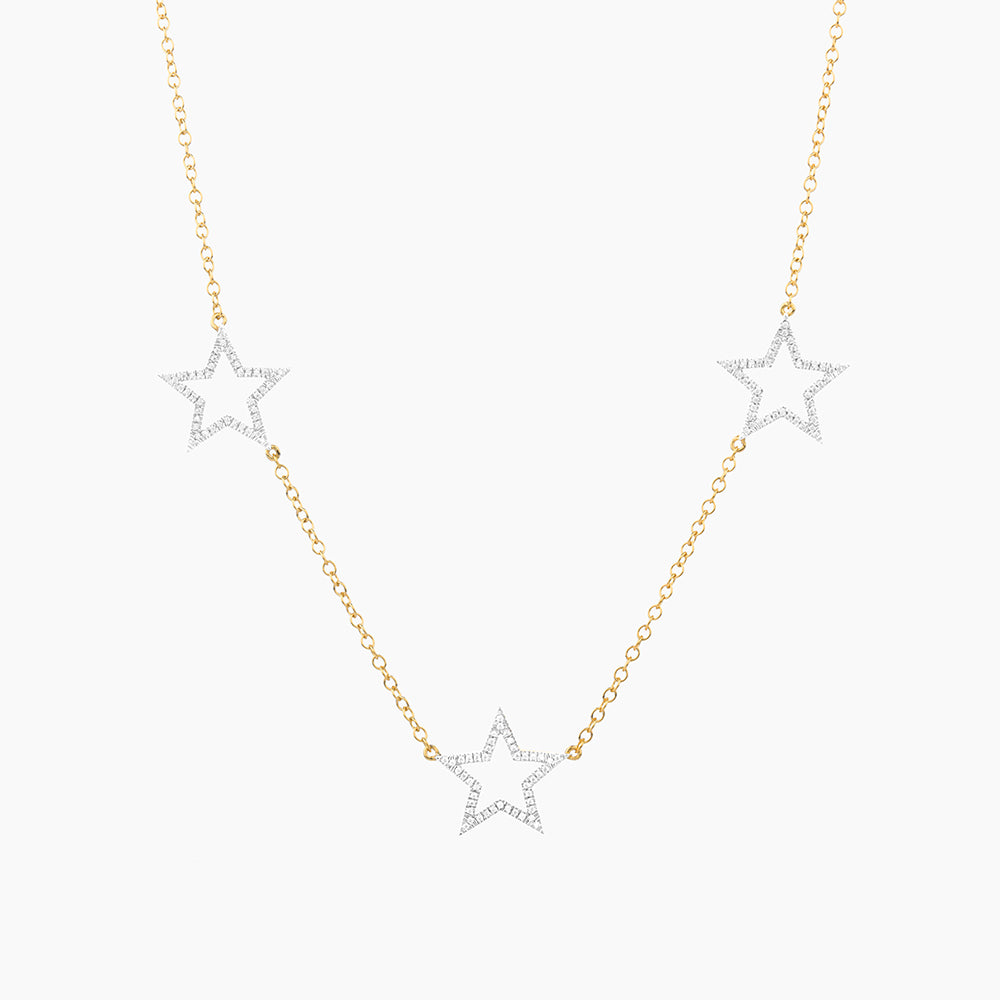 Triplet Stars Chain Necklace – Ella Stein India