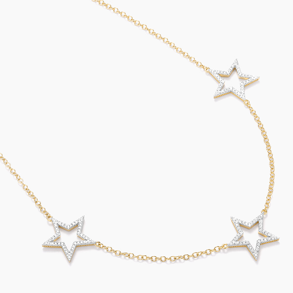 Triplet Stars Chain Necklace – Ella Stein India